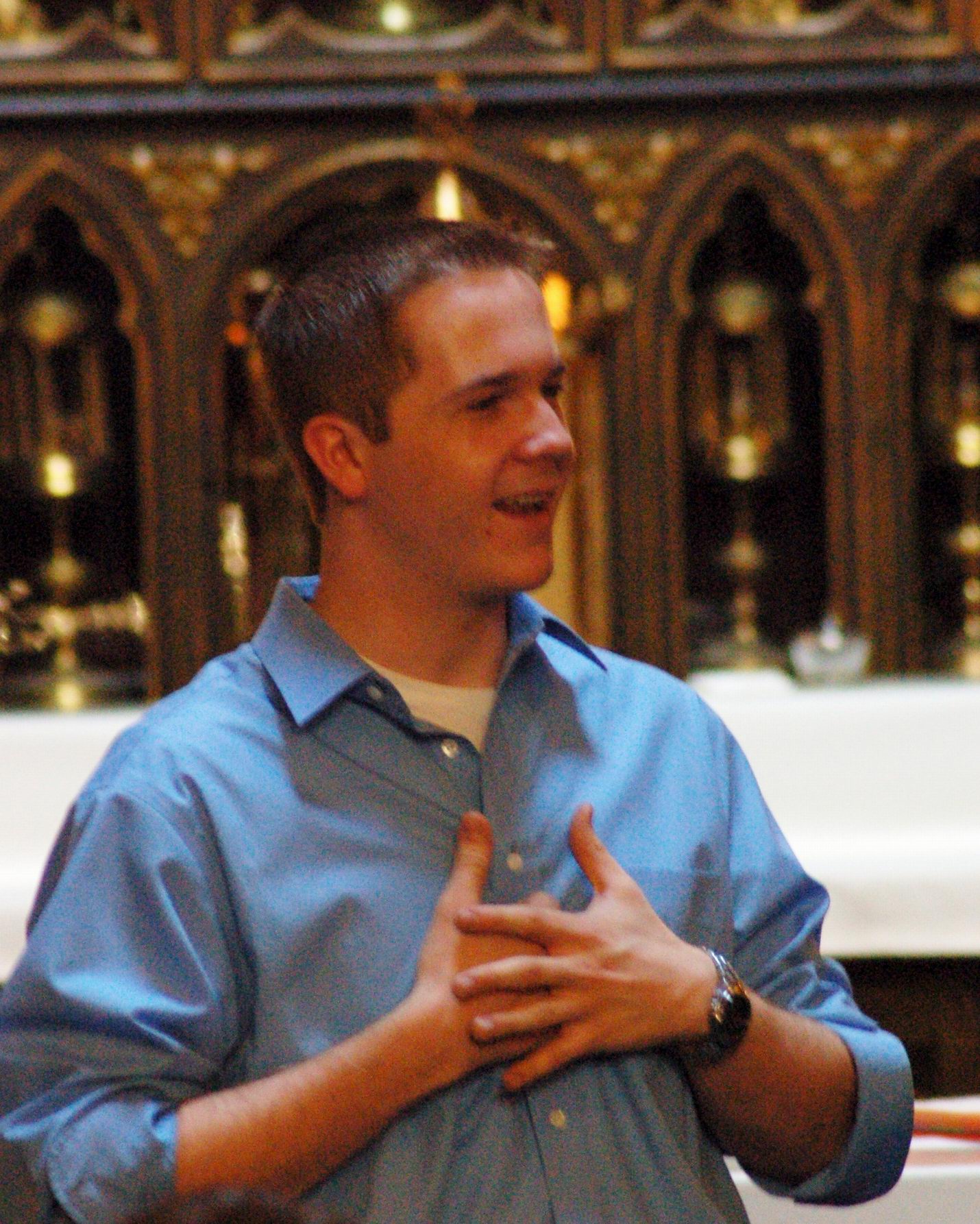 Fr. Dave Schorr spoke of his vocation and then began the tour of the ...