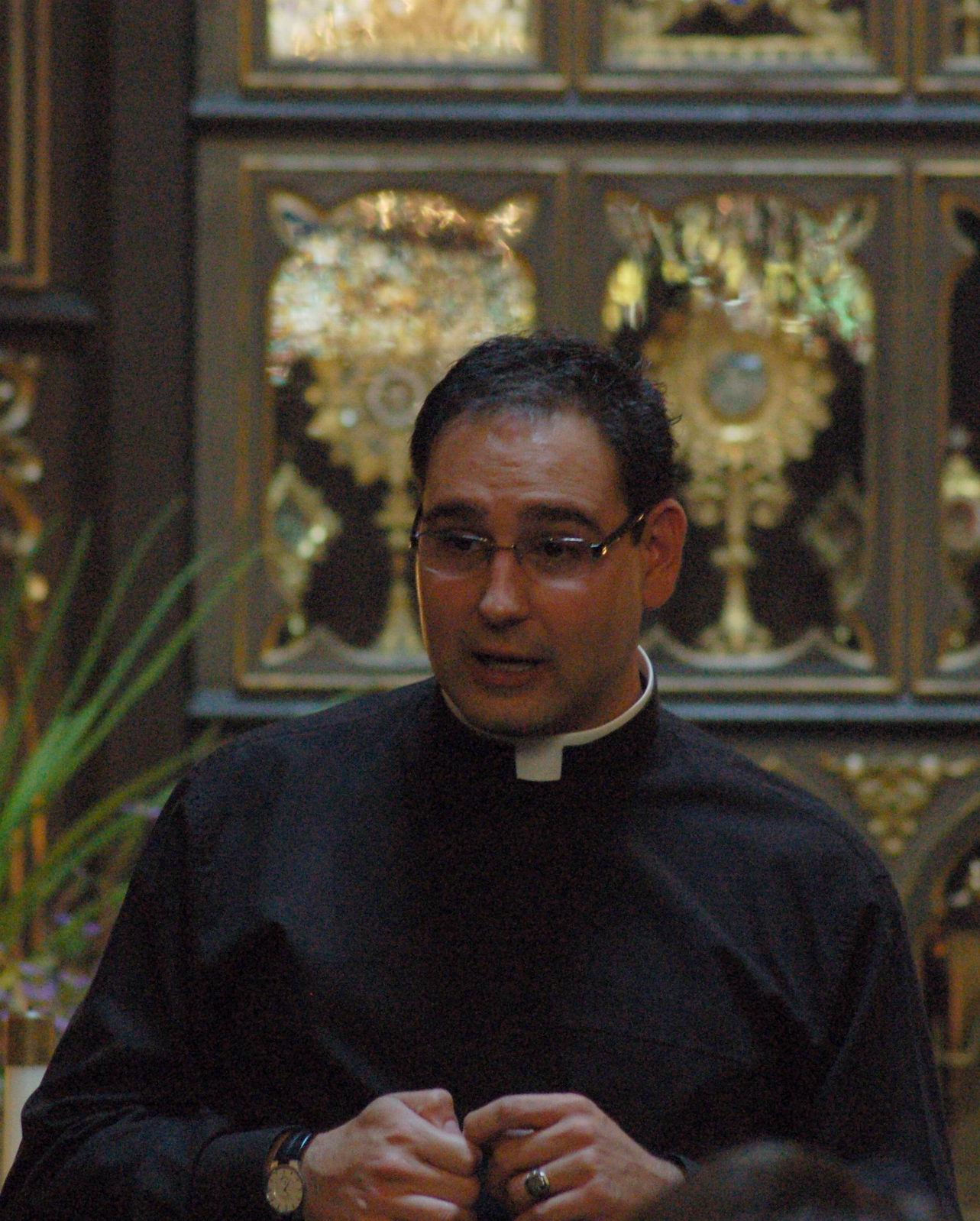 Fr. Dave Schorr spoke of his vocation and then began the tour of the ...