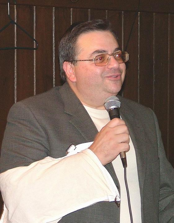 John Flaherty accepts his award.